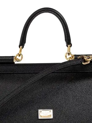Dolce & Gabbana Sicily Medium Leather Handbag - Black