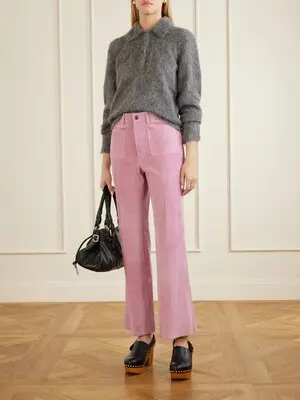 Chloé Suede Patch Pocket Straight-leg Trousers