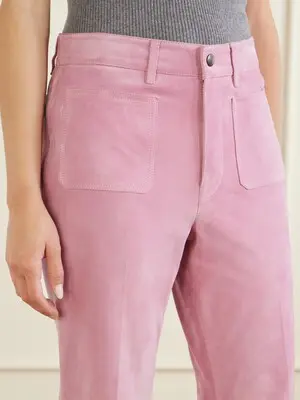Chloé Suede Patch Pocket Straight-leg Trousers