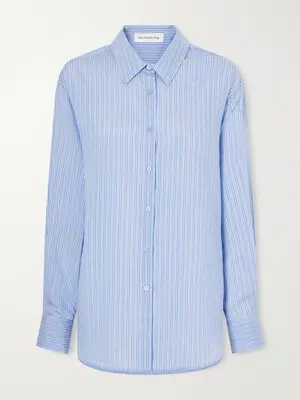THE FRANKIE SHOP Peri Oversized Striped Shirt - Blue