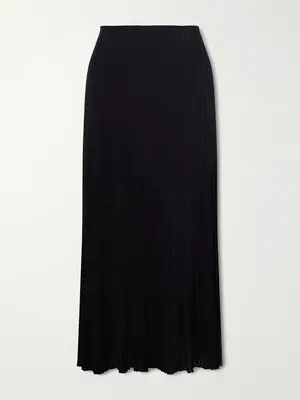 Balmain Plissé-crepe Midi Skirt