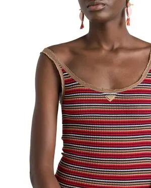 Prada Striped Cotton Knit Dress
