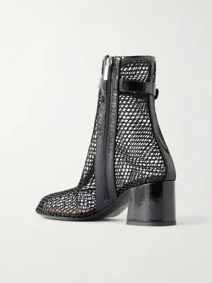 Alaïa Fishnet 55 Leather Ankle Boots