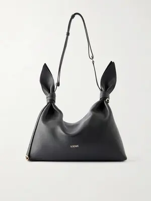 Loewe Medium Knotted Leather Shoulder Bag - Black