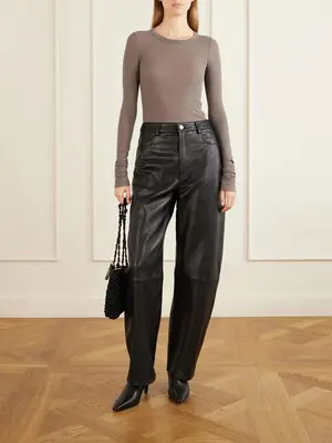 ARMA Leather Wide-leg Pants