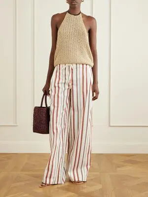 SIR. Ellinor Crocheted Cotton Halter Neck Tank - Neutrals