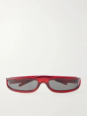 Rick Owens Wrap Around Acetate Sunglasses - Red
