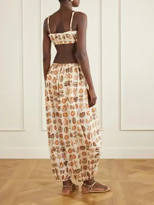 Farm Rio Embellished Printed Cropped Top