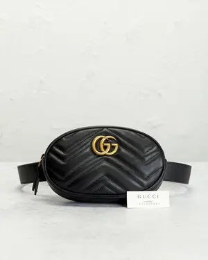 FWRD RENEW Gucci Gg Marmont Belt Bag - Black