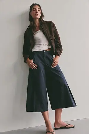Free People Two Step Crop Chino Pants - Black