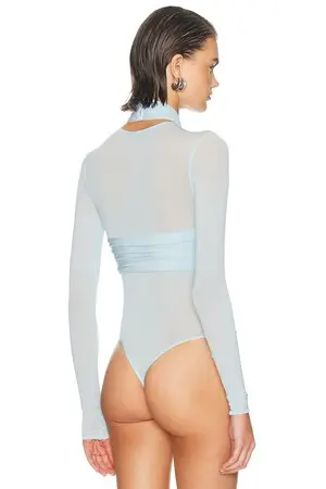 Wardrobe.NYC Translucent Bodysuit In Baby Blue
