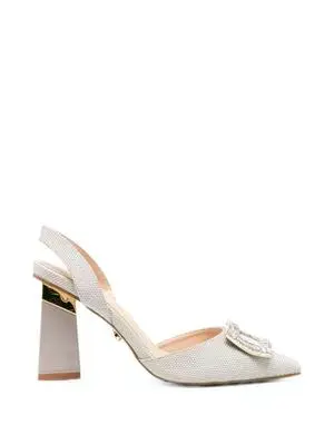 TWENTY FOURHAITCH Crystal-embellished Slingback Heeled Pumps