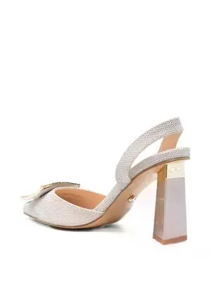 TWENTY FOURHAITCH Crystal-embellished Slingback Heeled Pumps