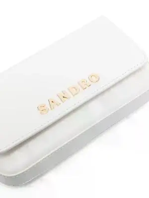 Sandro Logo Detail Leather Shoulder Bag