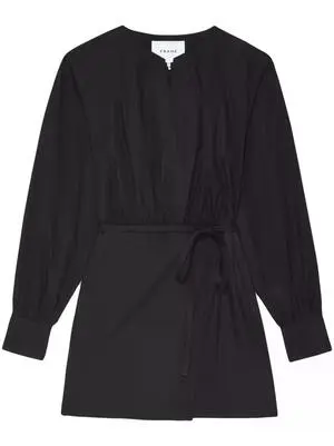 FRAME Wrapped Cotton Mini Dress