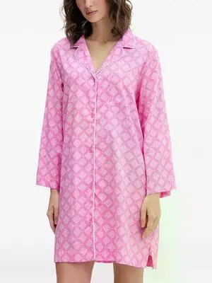 Dkny Logo Print Button-up Nightshirt