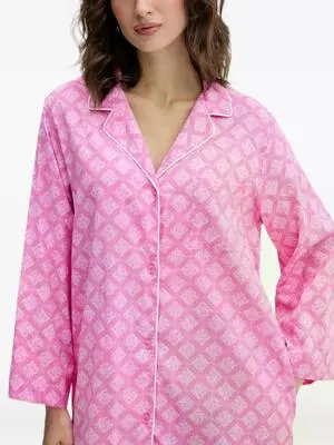 Dkny Logo Print Button-up Nightshirt