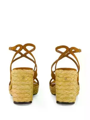 JIMMY CHOO Ayla Suede Wedge Sandals - Brown