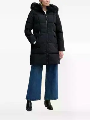 Dkny Hooded Padded Coat With Faux Fur Trim