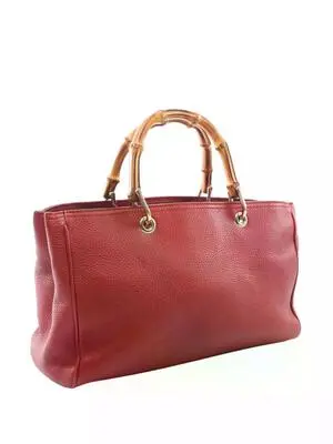 Gucci 2013 Medium Calfskin Bamboo Shopper Satchel - Red