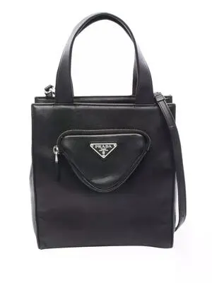Prada Nappa Leather Satchel With Front Pocket