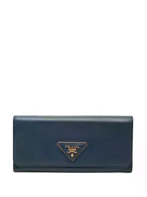 Prada 2013-2026 Saffiano Lux Continental Wallet Long Wallets - Blue