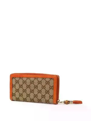 Gucci 2000-2015 Gg Canvas Bamboo Tassel Zip Around Wallet Long Wallets - Orange