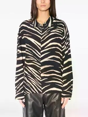 Zadig&Voltaire Tyrica Zebra-print Long-sleeve Shirt