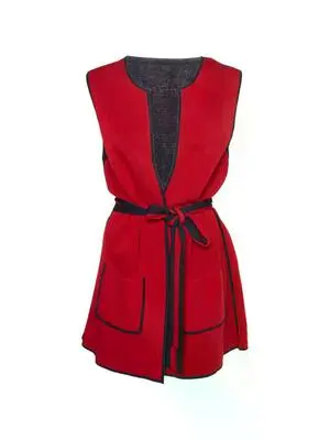 Carolina Herrera Sleeveless Belted Cardigan
