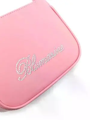 Blumarine Crystal-embellished Leather Shoulder Bag - Pink