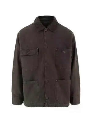 Emporio Armani Ribbed-collar Patch-pocket Jacket