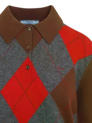 Prada Cashmere Argyle Polo