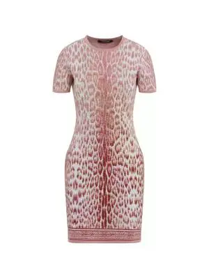 Roberto Cavalli Leopard Print Knit Dress