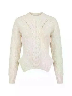 DONDUP Flared Hem Cable Knit Sweater
