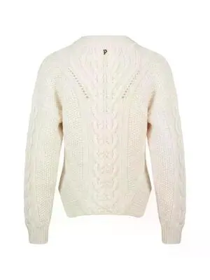 DONDUP Flared Hem Cable Knit Sweater