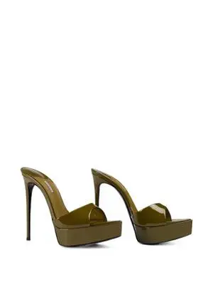 LE SILLA Patent Leather Platform Stiletto Sandals - Green
