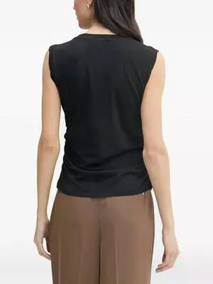 Dkny Logo Print Ruched Sleeveless T-shirt