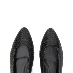 AeydĒ Ellie Snake Print Almond Toe Flats