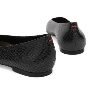 AeydĒ Ellie Snake Print Almond Toe Flats