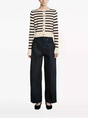 Maria Mcmanus Striped Fringe-trim Cardigan