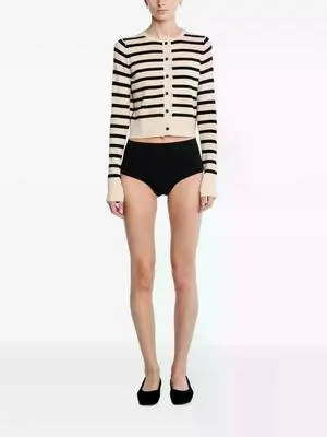 Maria Mcmanus Striped Fringe-trim Cardigan