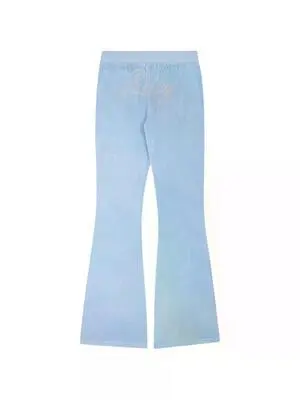 Juicy Couture Crystal-embellished Velour Flared Trousers