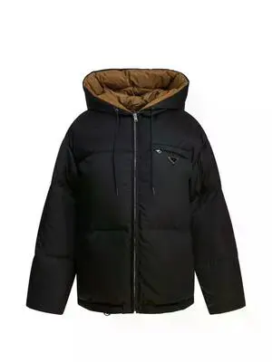 Prada Re-nylon Logo Plaque Padded Coat