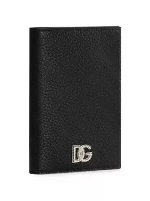 Dolce & Gabbana Passport Holder In Calfskin With Logo
