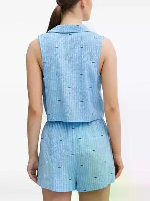 Dkny Logo-print Seersucker Pajamas