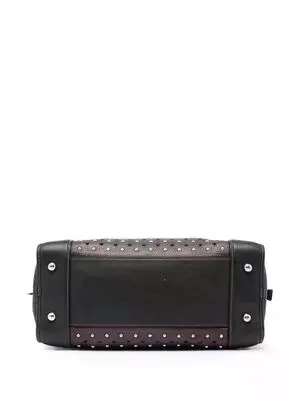 Loewe 2009 Bicolor Leather Studded Perforated Amazona 36 Handbag