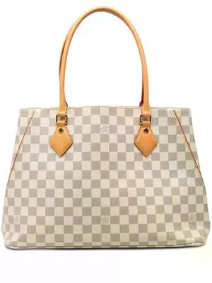 LOUIS VUITTON Louis Vuitton 2015 Damier Azur Calvi Tote Bag White