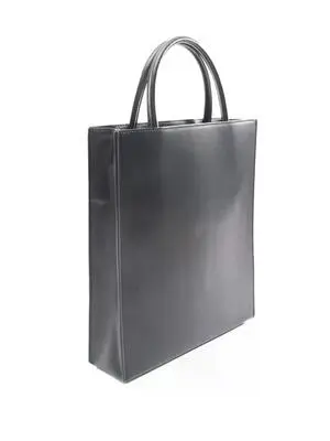 Loewe Leather Satchel With Embossed Logo - Black