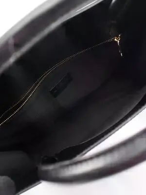 Loewe Leather Satchel With Embossed Logo - Black