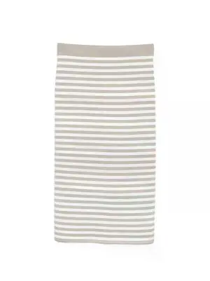 Max Mara Horizontal Stripe Pencil Skirt - Neutrals